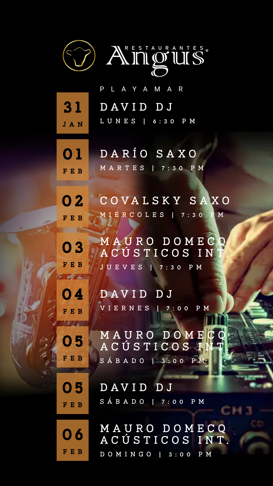 Events - Restaurantes ANGUS-Playamar