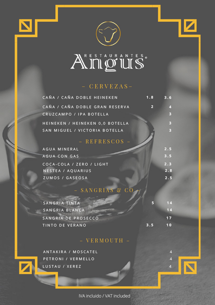Menu - Restaurantes ANGUS-Playamar